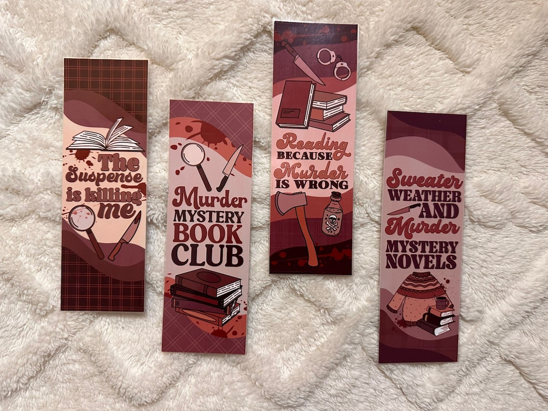 Cozy Mystery Bookmarks packs of 4 - Etsy