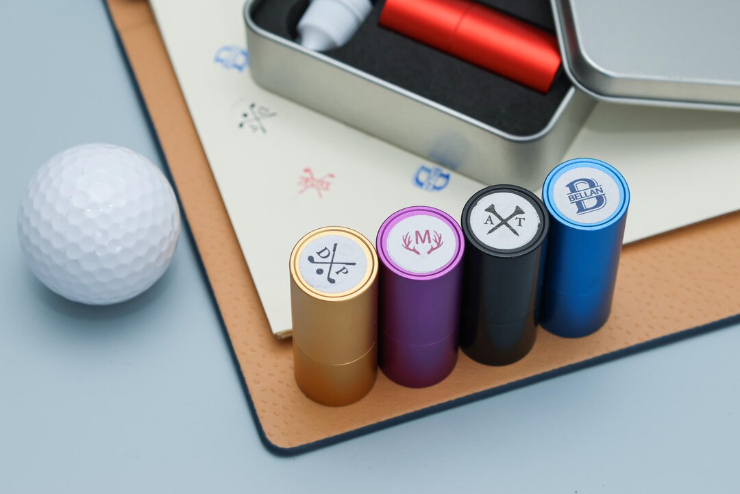 Personalized Custom Name Golf Ball Stamp, Golf Ball Marker, Color Ink ...