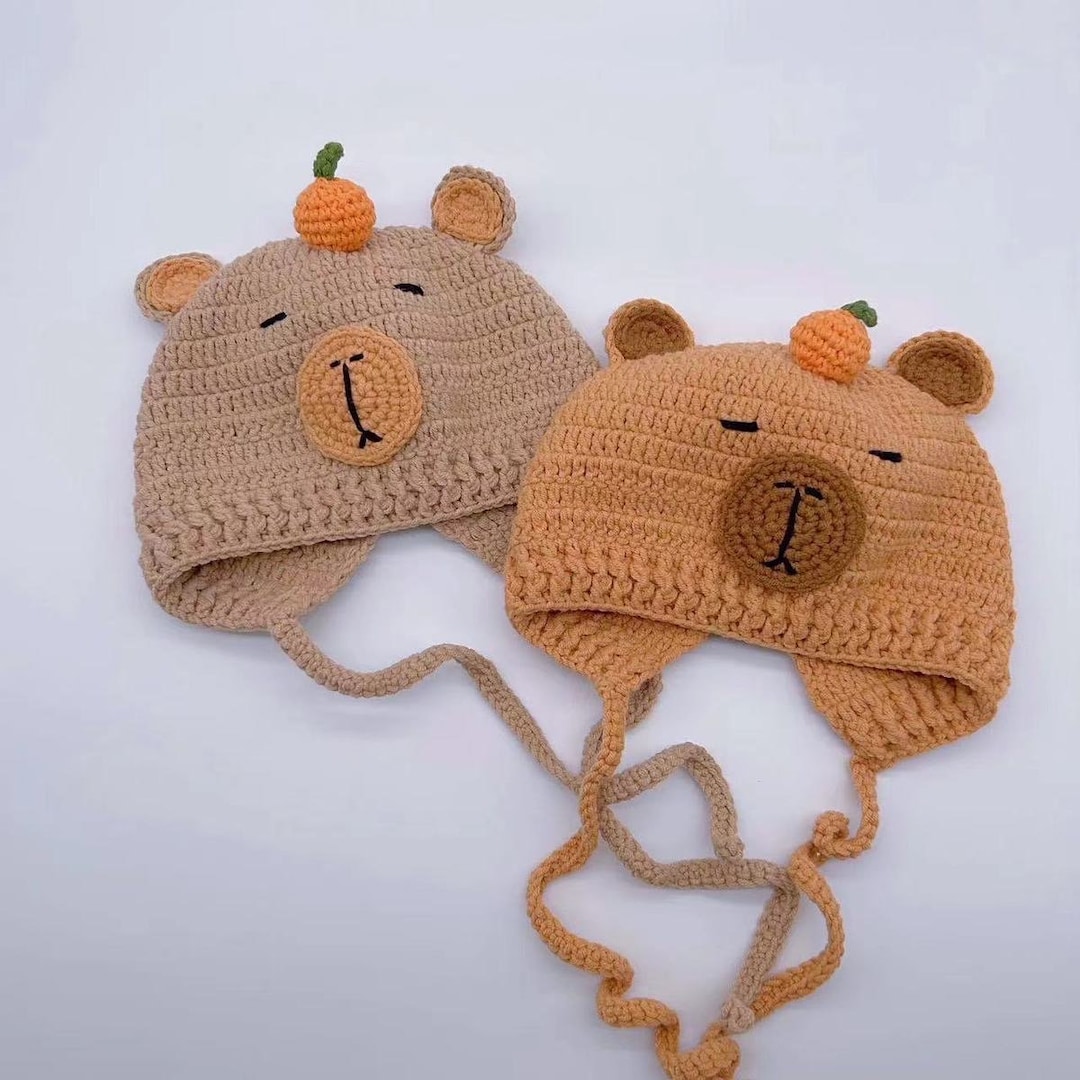 Capybara Crochet Hat, Handmade Cute Hat for Baby, Cute Capybara, Great ...
