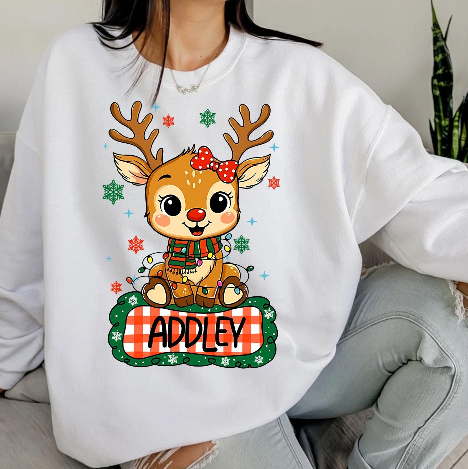 Personalized Kids Name Reindeer Png, Custom Reindeer Christmas Shirt ...