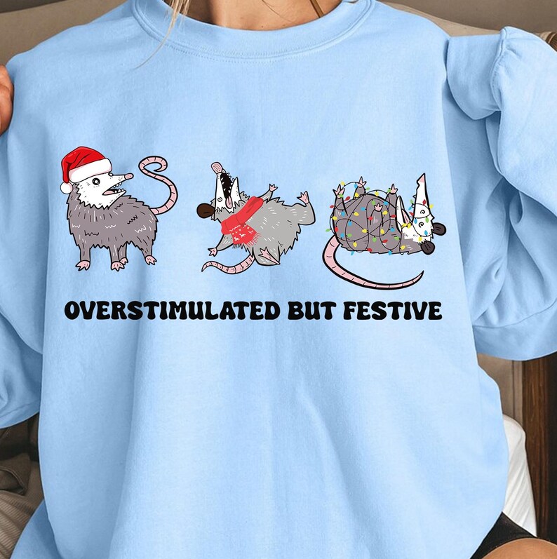 Overstimulated but Festive Possum Png, Funny Christmas Png,possum ...