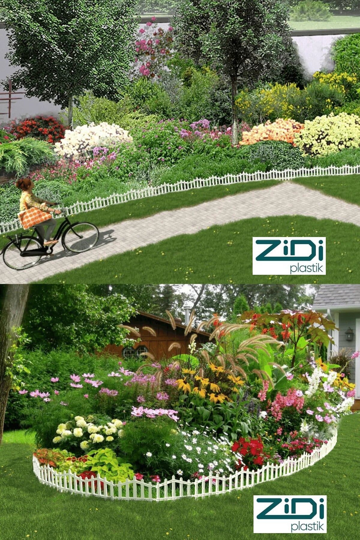 Decorative Plastic Fence for Garden & Yard, White Picket Edging ...