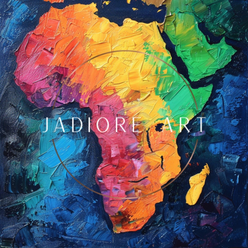 Vibrant Africa - Digital Download | Printable Wall Art | Abstract Map ...