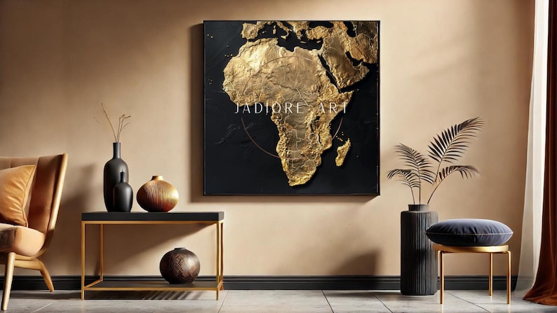 Golden Africa - Luxury Map Art | Digital Download | Africa, African ...