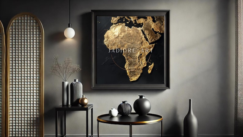 Golden Africa - Luxury Map Art | Digital Download | Africa, African ...