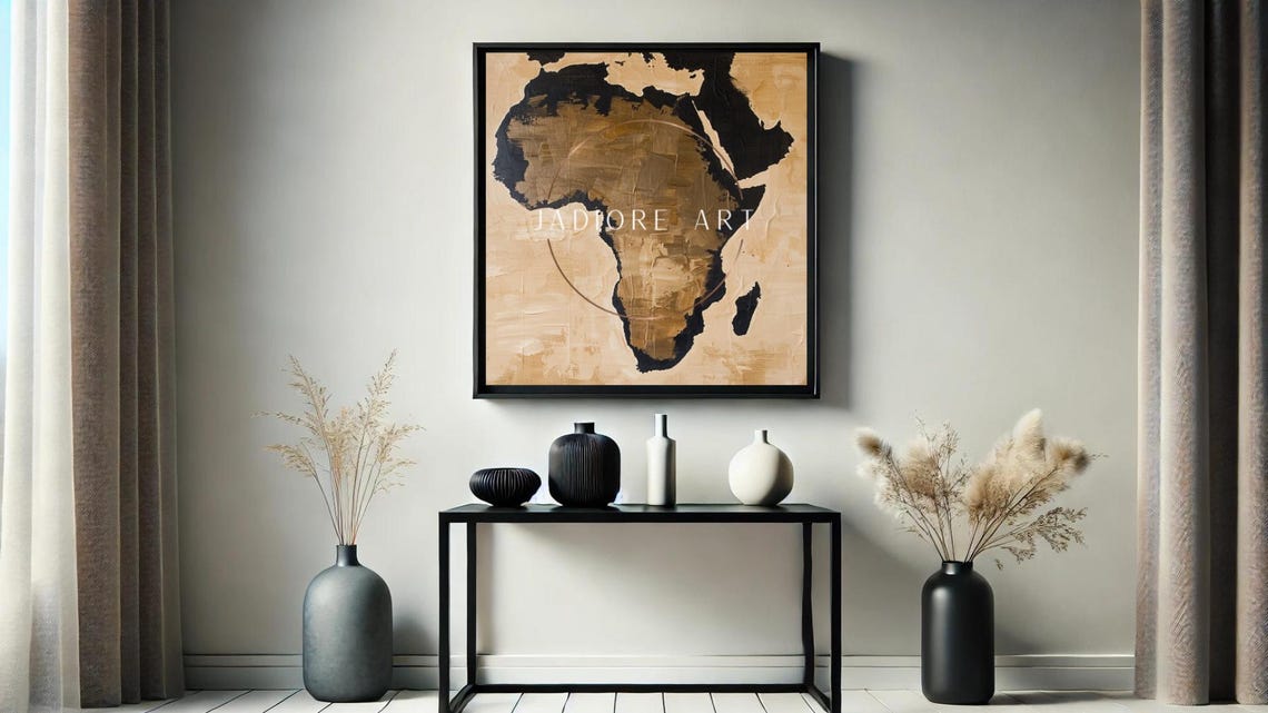 Elegant Africa - Abstract Map Art | Digital Download | Painting ...