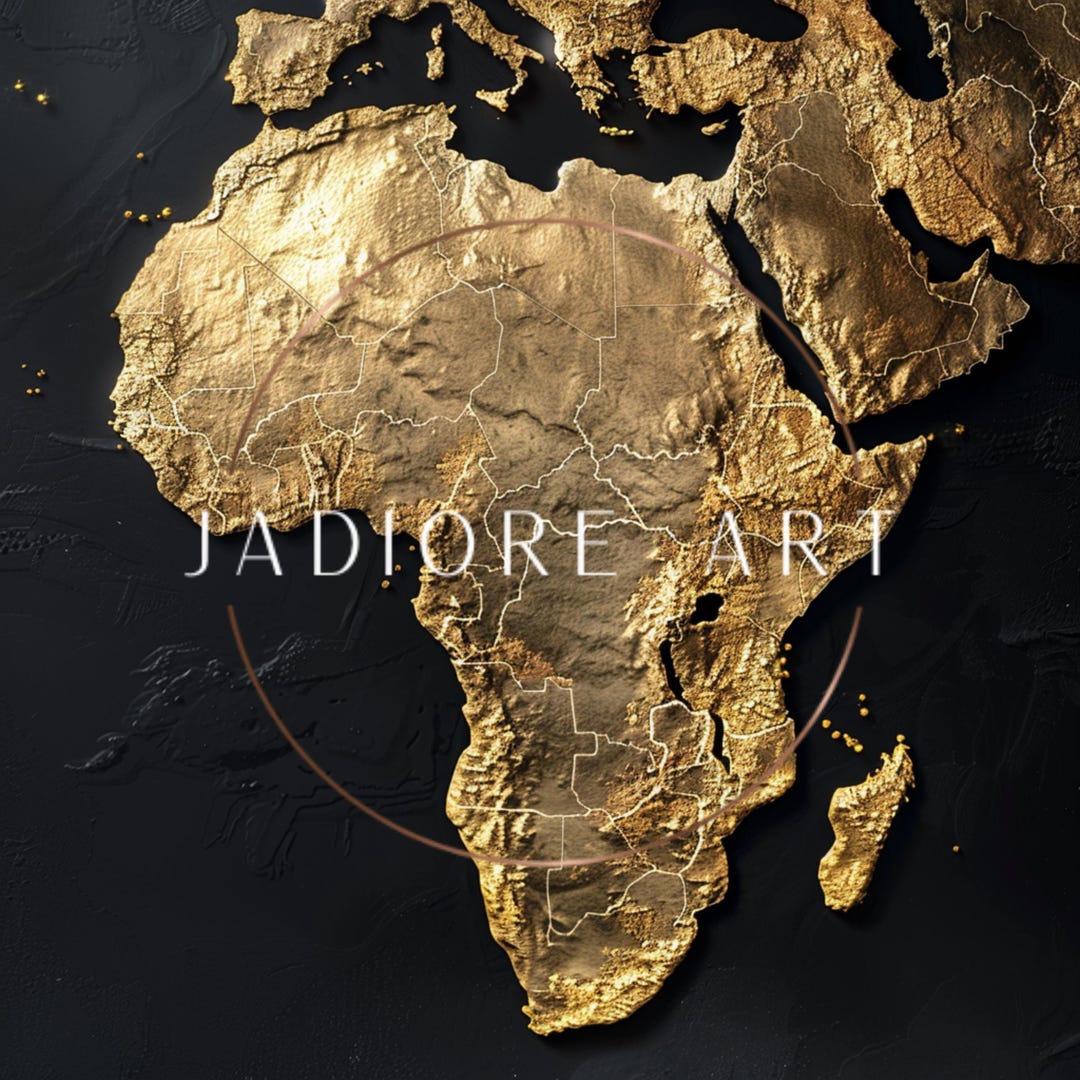 Golden Africa - Luxury Map Art | Digital Download | Africa, African ...