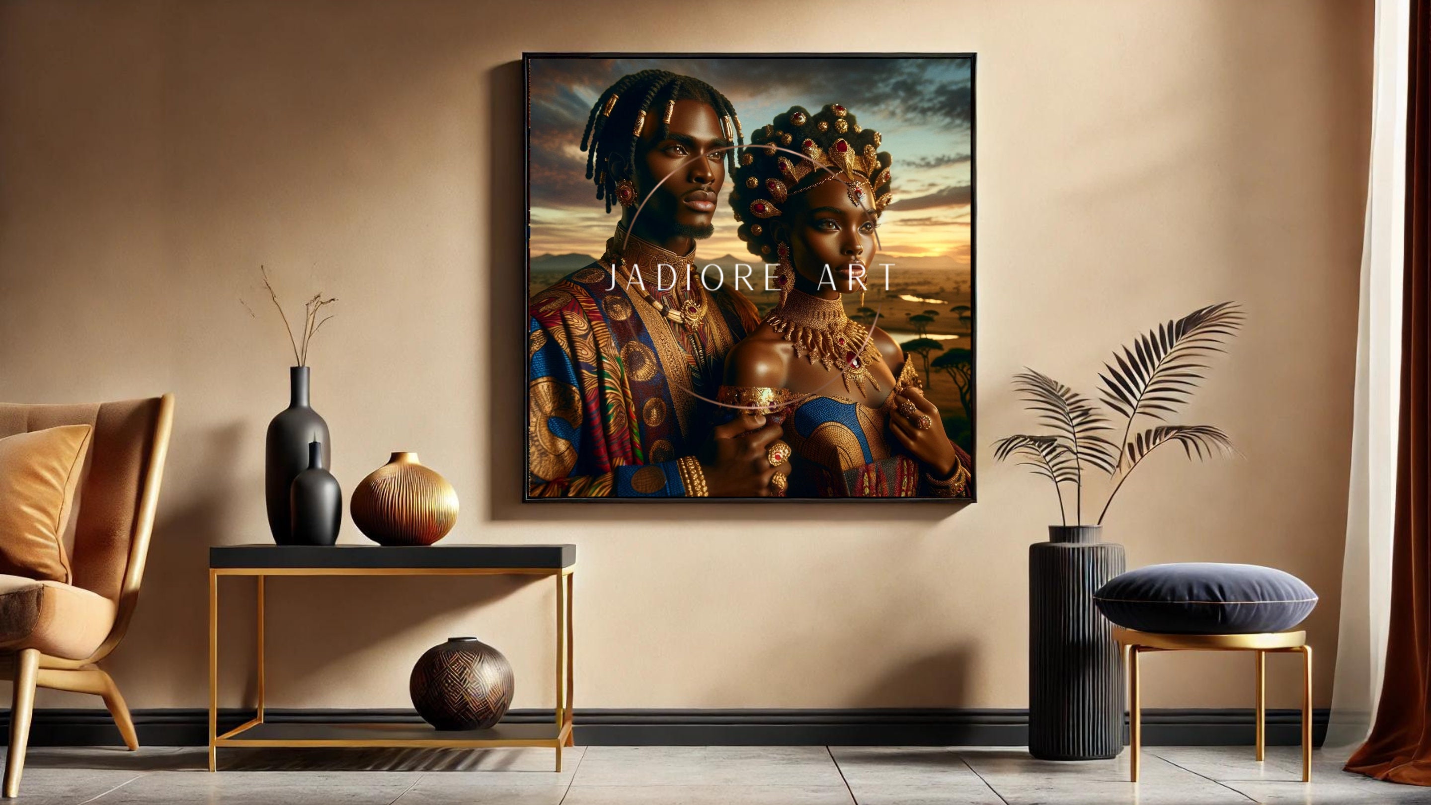 African King With His Queen Digital Download, African Art, Tribal Decor ...