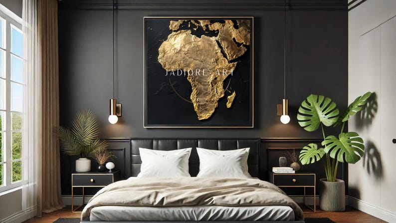 Golden Africa - Luxury Map Art | Digital Download | Africa, African ...