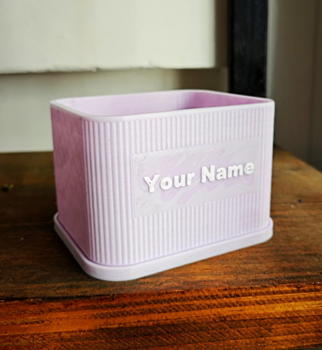 Personalized Ribbed Planter With Custom Text Logo Customizable 59 Color ...