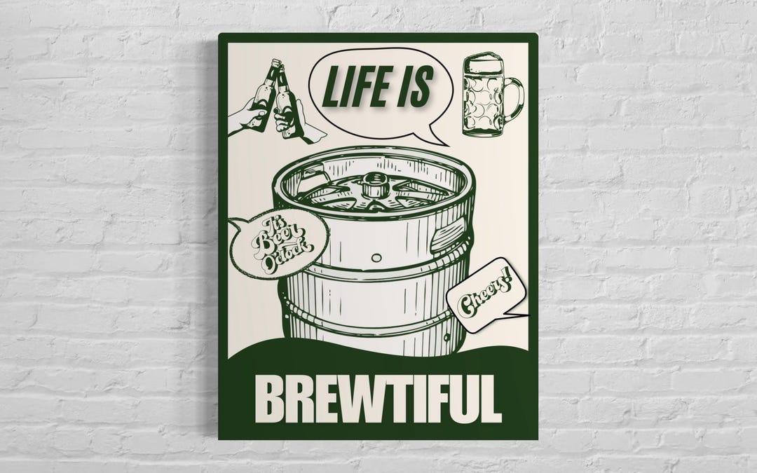 Retro Beer Poster, Funny Alcohol Posters, Home Bar Decor - Etsy