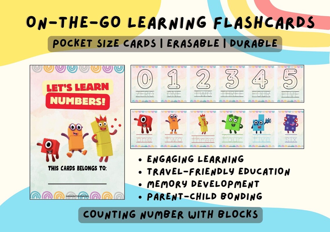 Printable Digital Download Learning Flashcards - Letters, Numbers ...