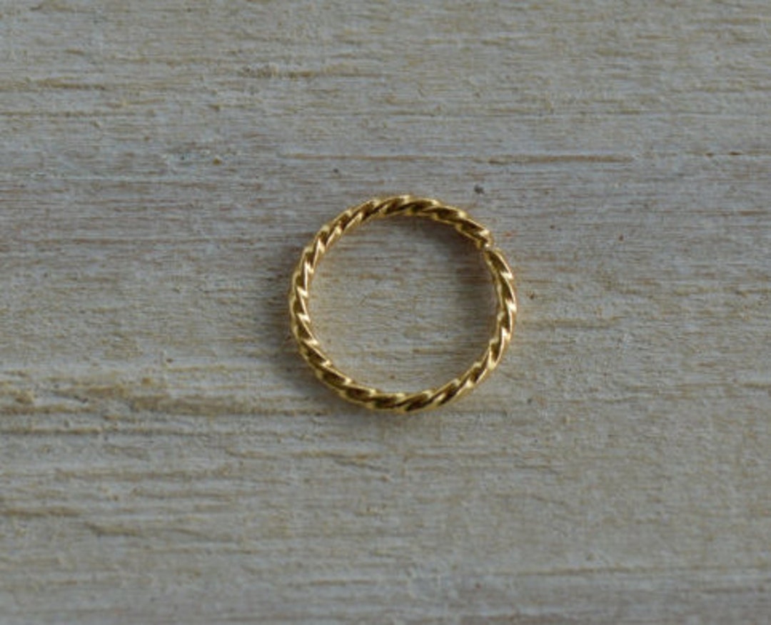 SALE 12K Gold Plated Twisted Wire Nose Ring 22 Gauge Nose Hoop Gold ...