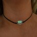Mermaid Choker Iridescent Mermaid Stone Choker Black Leather | Etsy