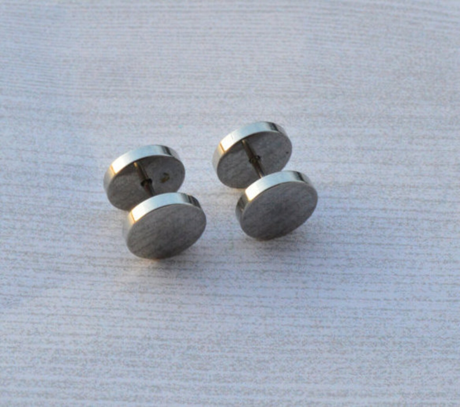 Plain Silver Fake Plugs Earrings Faux Gauges Faux Plugs | Etsy