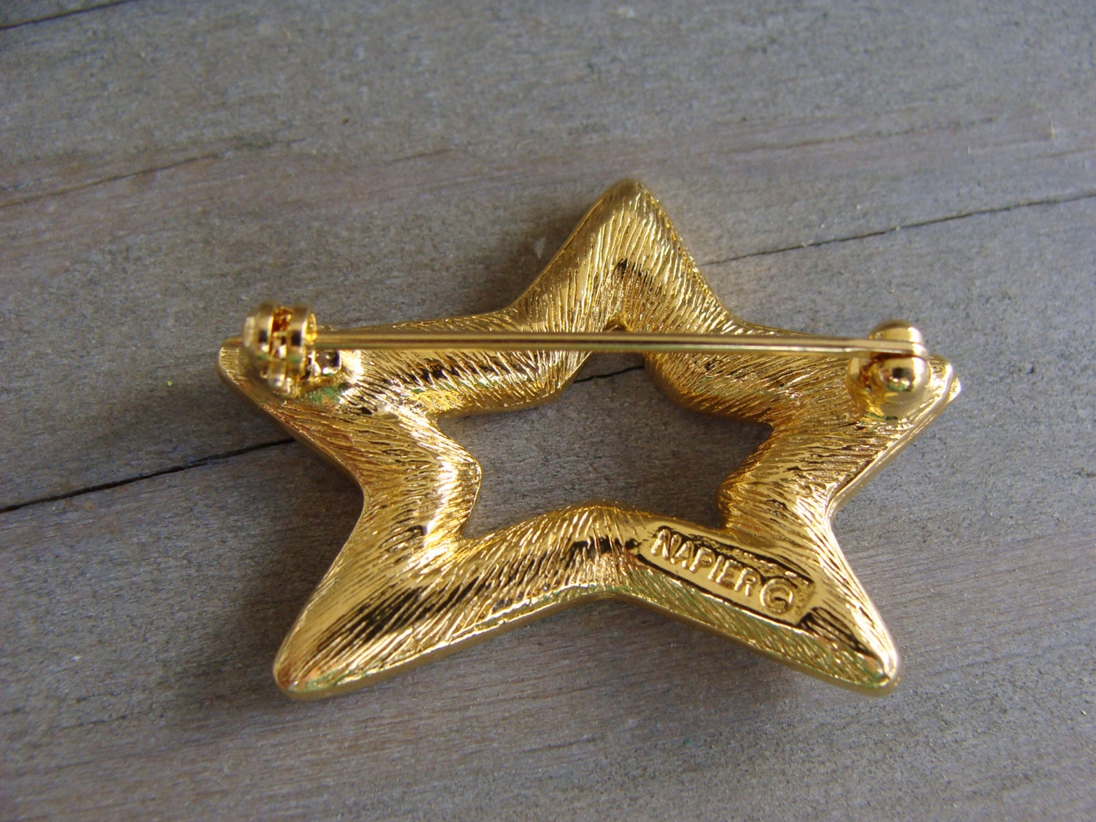 RARE Vintage Signed Napier Brooch Pin Gold Crystal Rhinestone - Etsy