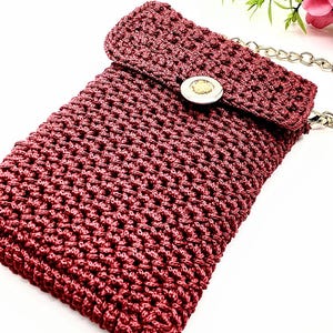Crochet Pattern Mobile Bag With 3 Compartments Crochet Cell Phone Purse ...