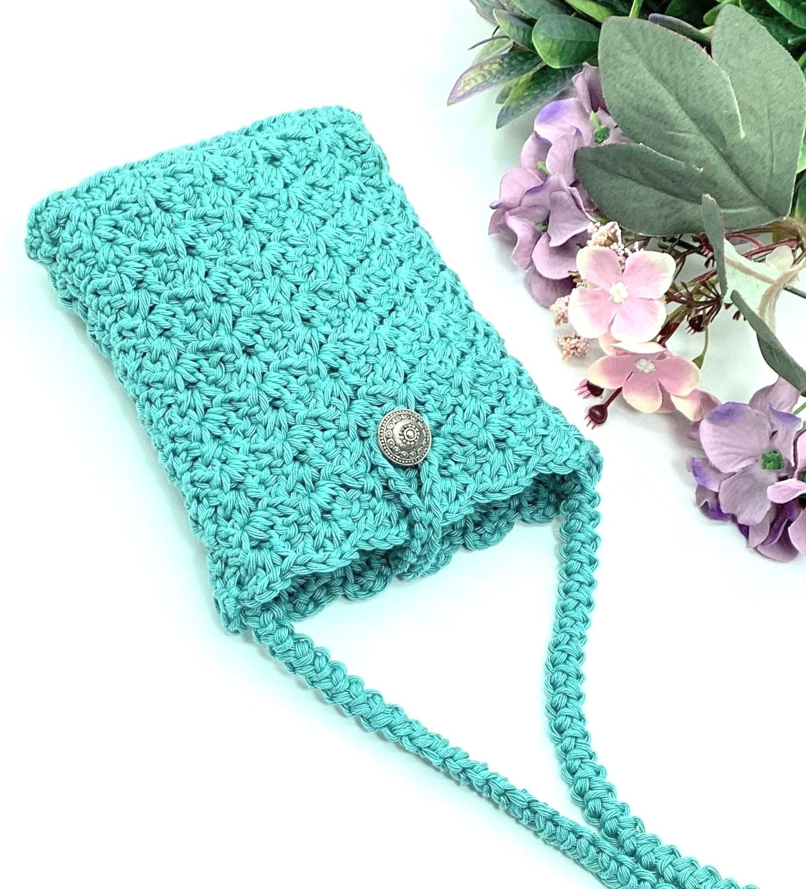 English Crochet Pattern Romantic Phone Bag Tutorial Summer Phone Purse ...
