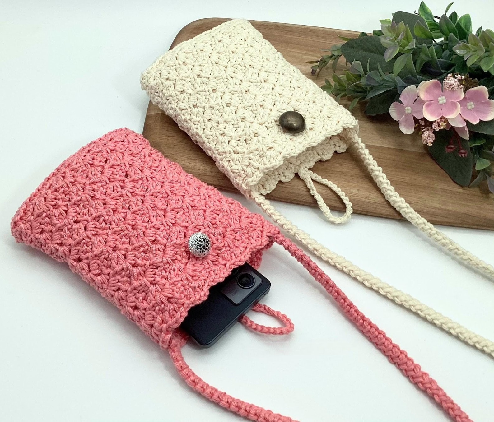 English Crochet Pattern Romantic Phone Bag Tutorial Summer Phone Purse ...