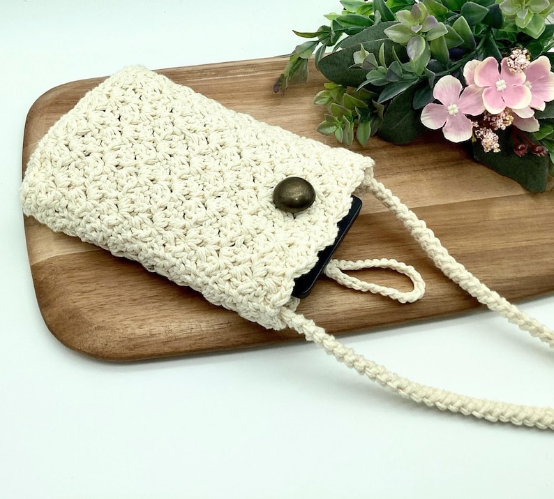 English Crochet Pattern Romantic Phone Bag Tutorial Summer Phone Purse ...