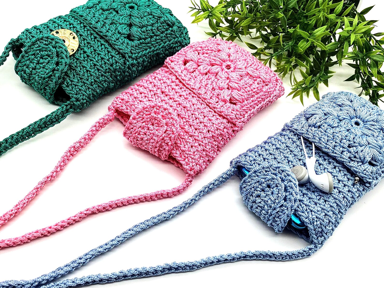 English Crochet Pattern Phone Bag With Front Motif Pocket Crochet Cell ...