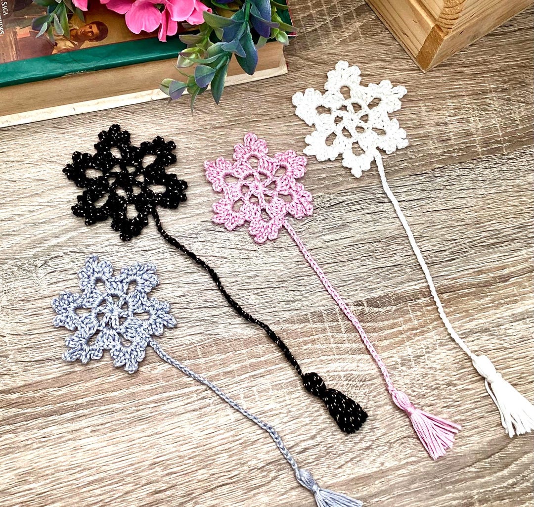 English Crochet Pattern Snowflake Bookmark Crochet Tutorial for ...