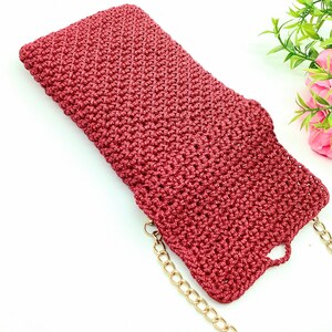Crochet Pattern Mobile Bag With 3 Compartments Crochet Cell Phone Purse ...