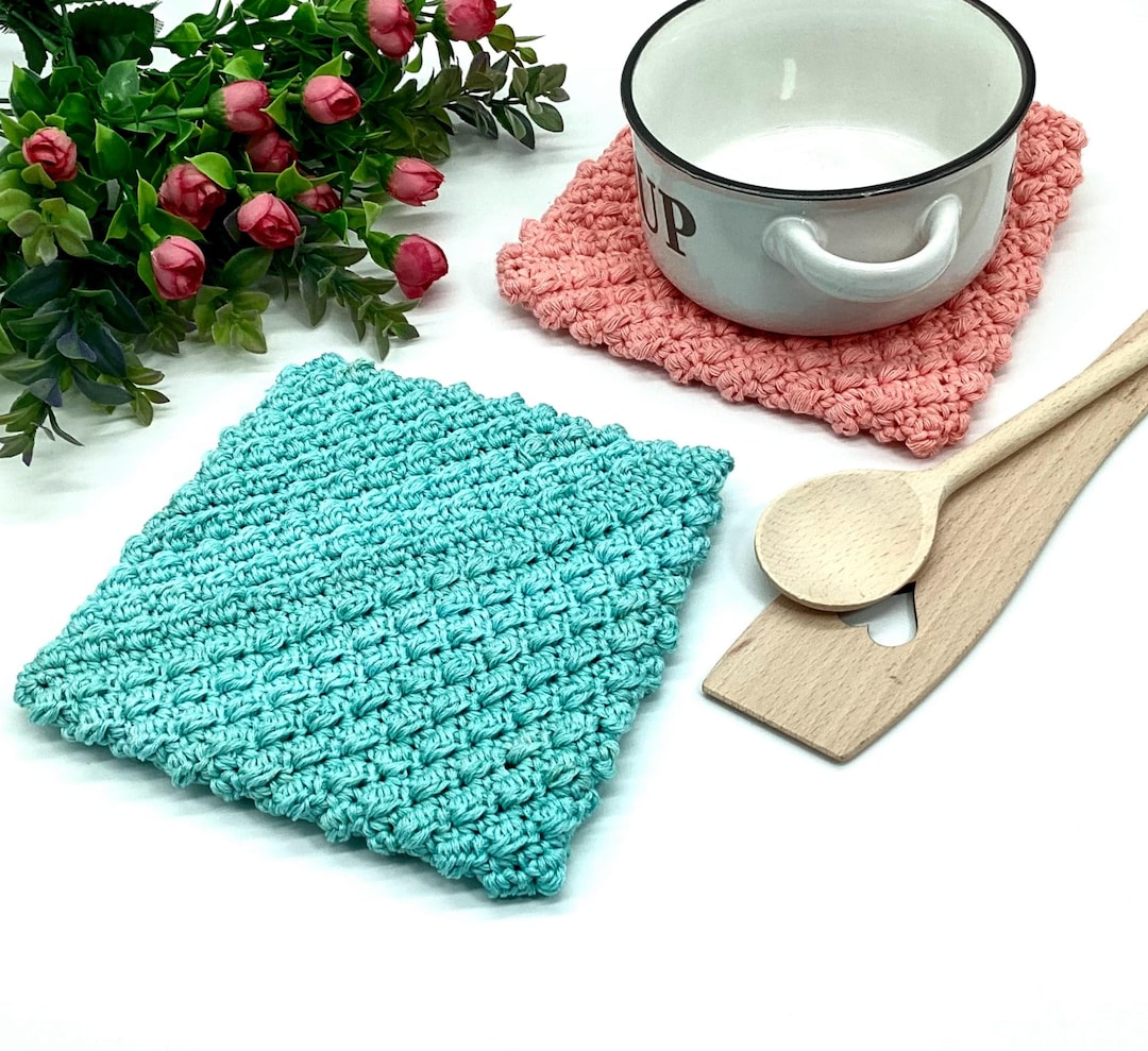 English Crochet Pattern Berry Potholder Handmade Bobble Crochet ...