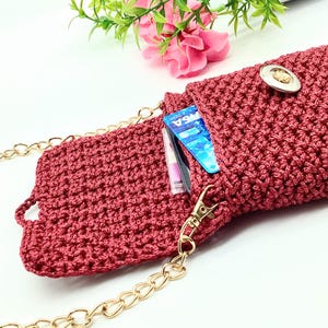 Crochet Pattern Mobile Bag With 3 Compartments Crochet Cell Phone Purse ...