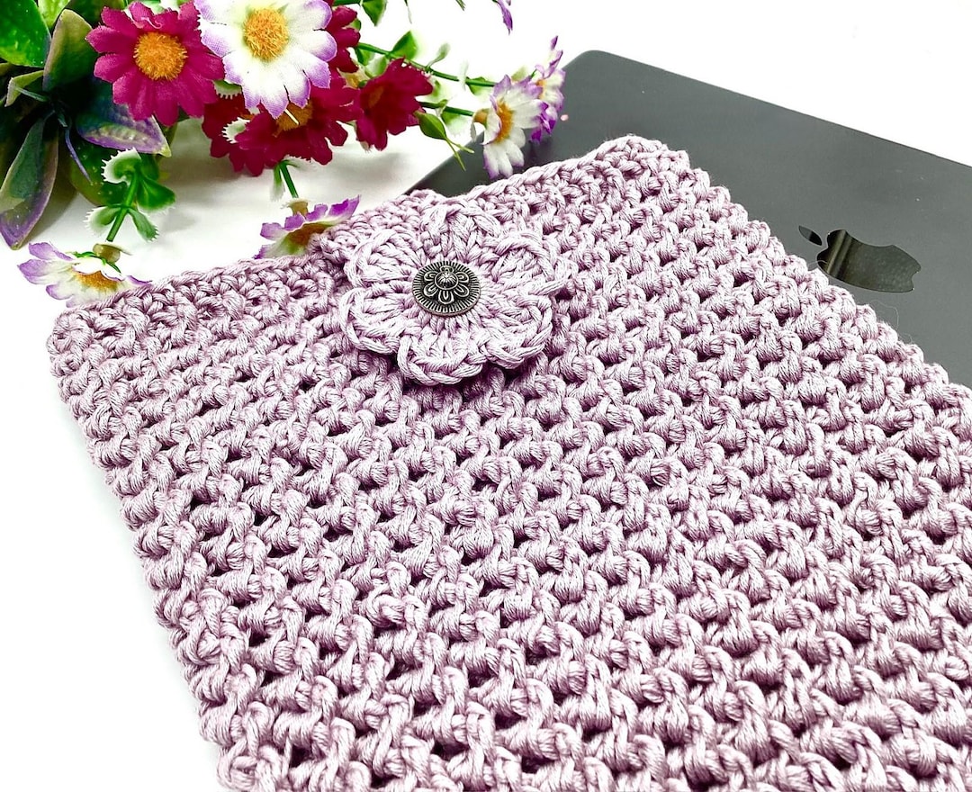 English Crochet iPad Case Pattern Elegant Device Sleeve Tablet Crochet ...