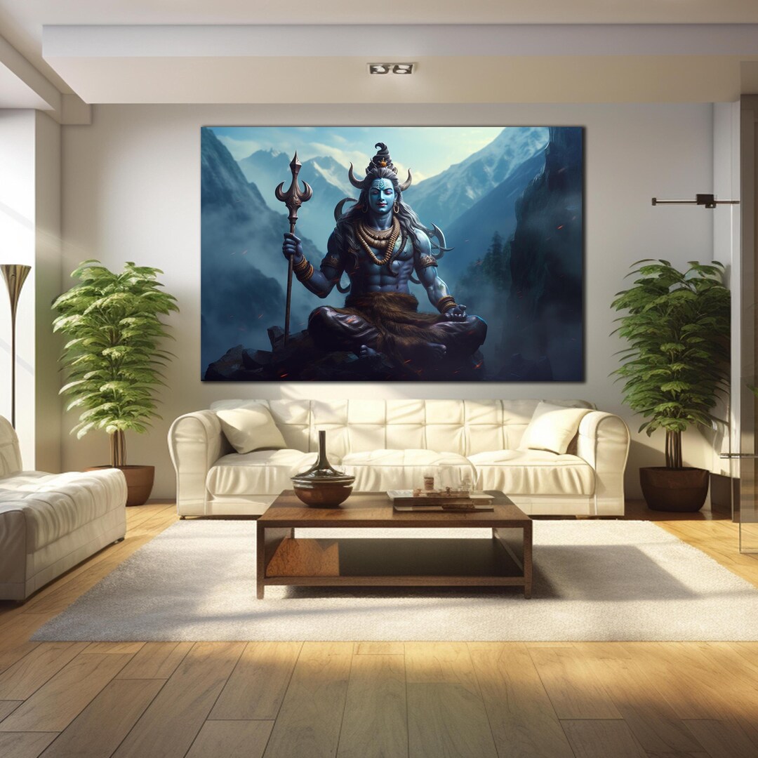 Hindu God Shiva Wall Art, Hindu Wall Decor, Hindu God Decor, Tempered ...