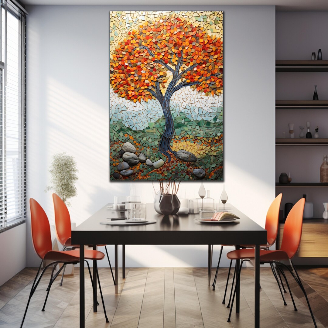 Tree of Life Tempered Glass Wall Art, Stained Glass Art, Mosaic Tree ...