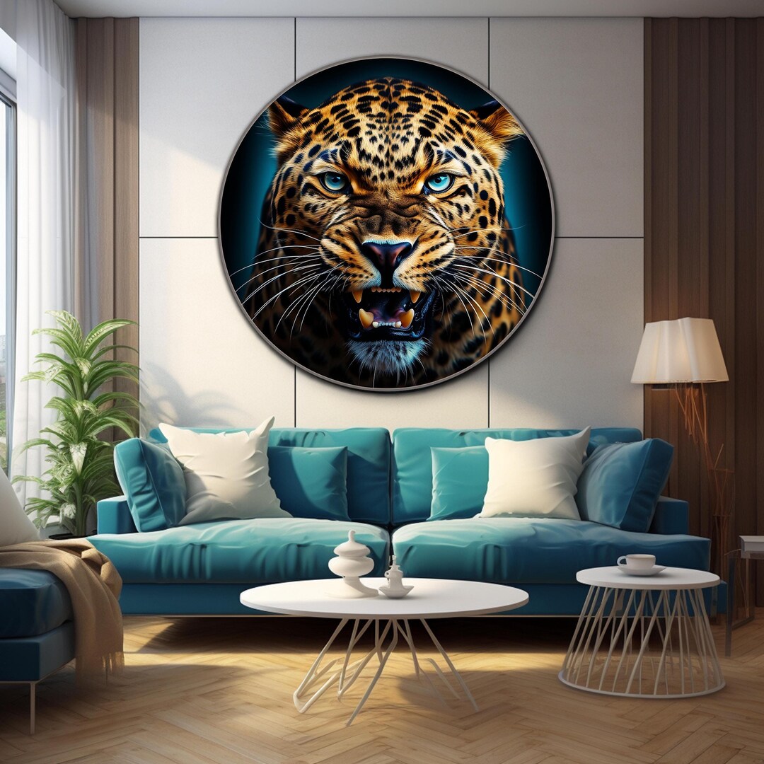 Leopard Wall Art, Tempered Glass Wall Art, Big Cats Print, Large Wall ...