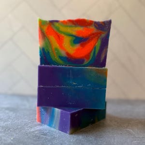 RAINBOW PUNCH Soap - Handmade Cold Process Soap Made With Olive Oil and ...