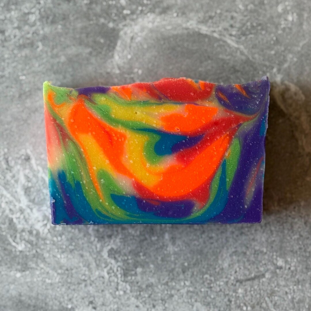 RAINBOW PUNCH Soap - Handmade Cold Process Soap Made With Olive Oil and ...