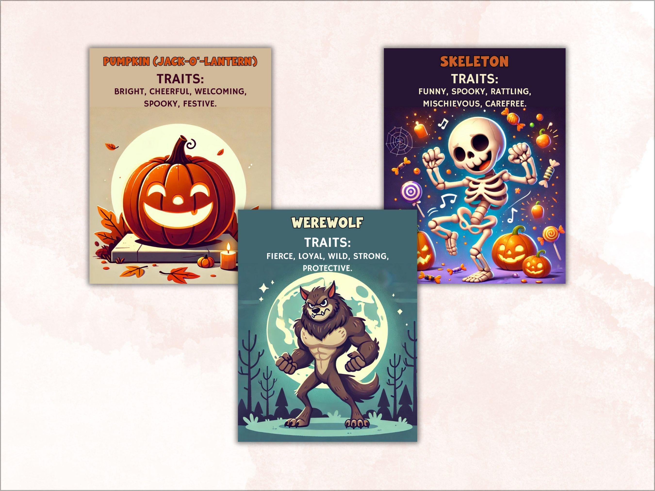 Halloween Character Traits Posters Classroom Decor Educational ...