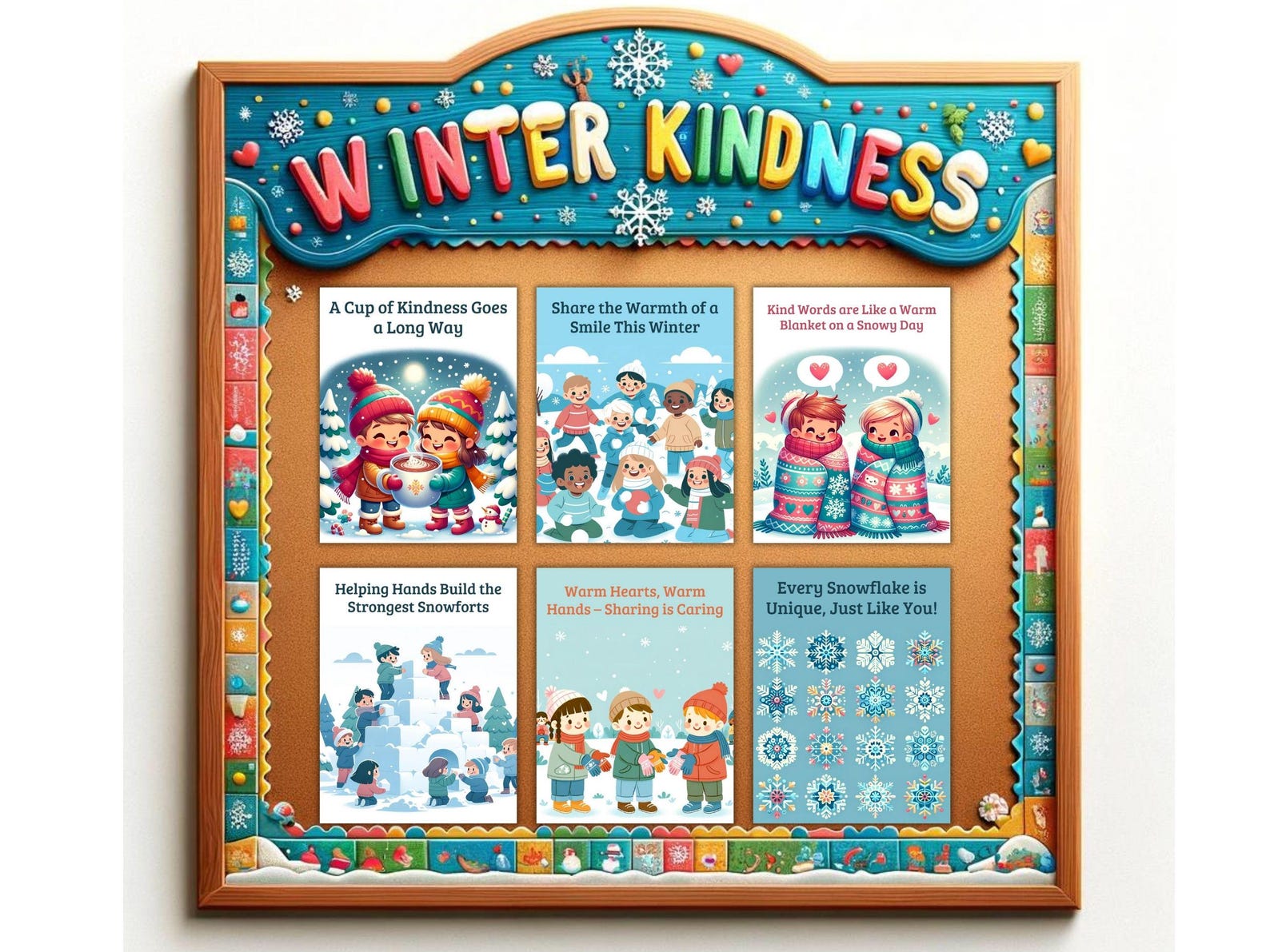 Winter Kindness Bulletin Board Set | 20 Inspiring Posters for Classroom ...