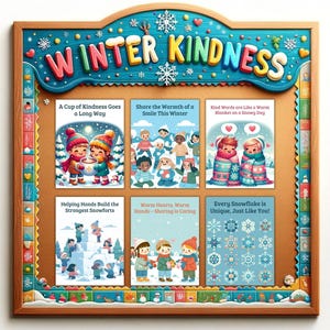 Winter Kindness Bulletin Board Set | 20 Inspiring Posters for Classroom ...