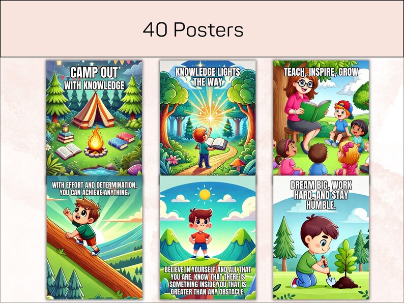 Camping Theme Classroom Decor Motivational Posters, Back to School ...