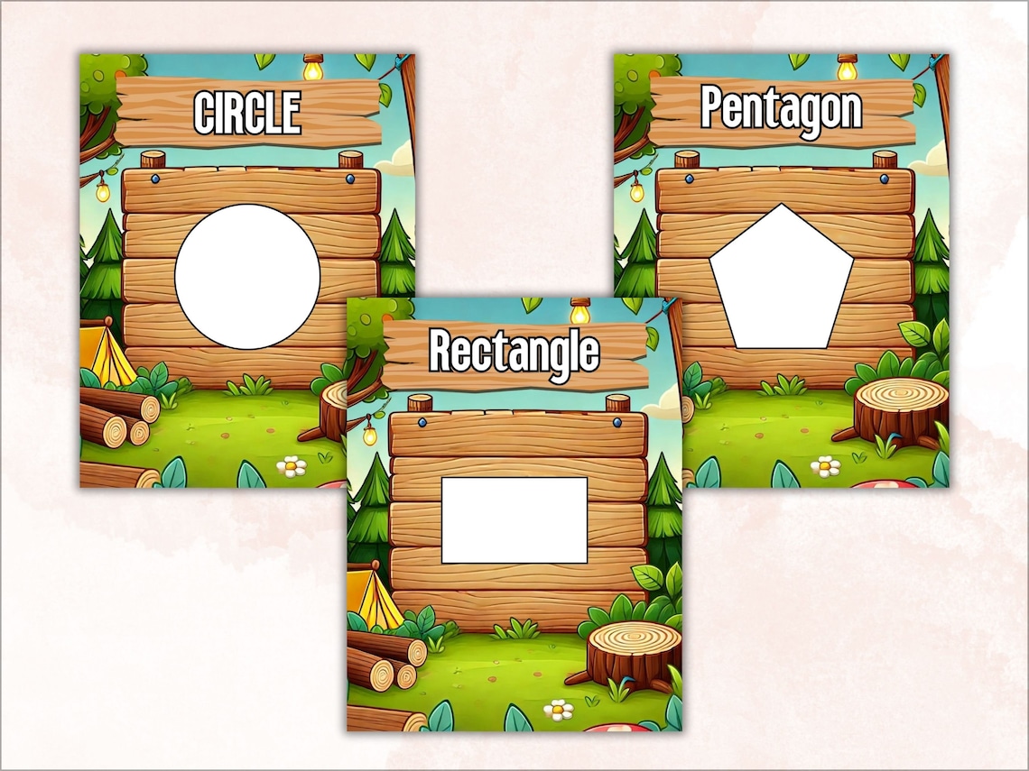 Camping Theme Classroom Decor 2D and 3D Shapes Posters Bulletin Board ...