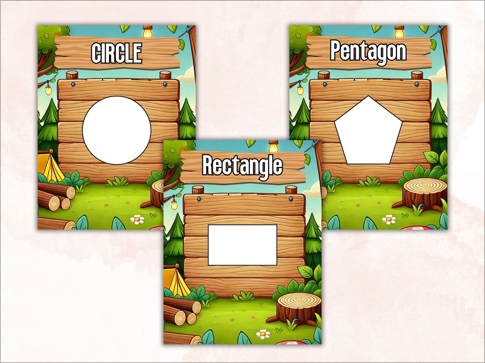 Camping Theme Classroom Decor 2D and 3D Shapes Posters Bulletin Board ...