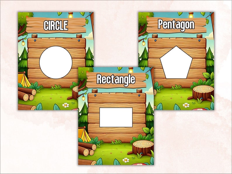 Camping Theme Classroom Decor 2D and 3D Shapes Posters Bulletin Board ...