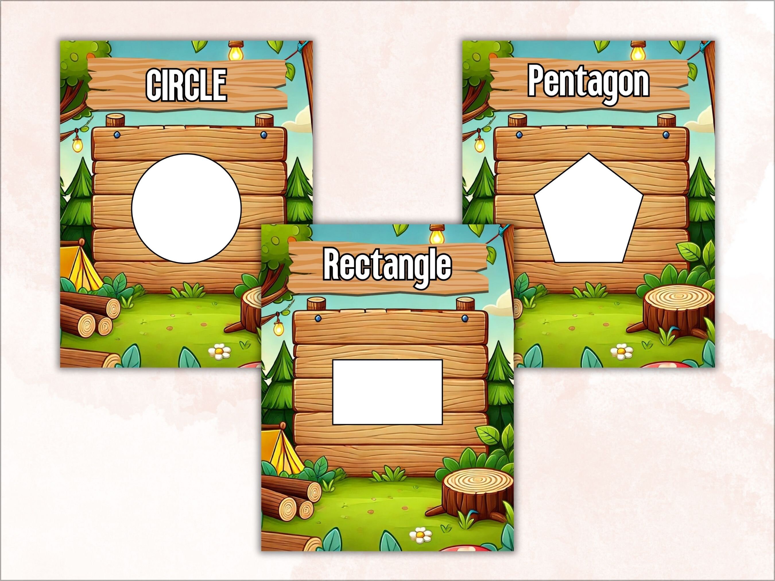 Camping Theme Classroom Decor 2D and 3D Shapes Posters Bulletin Board ...