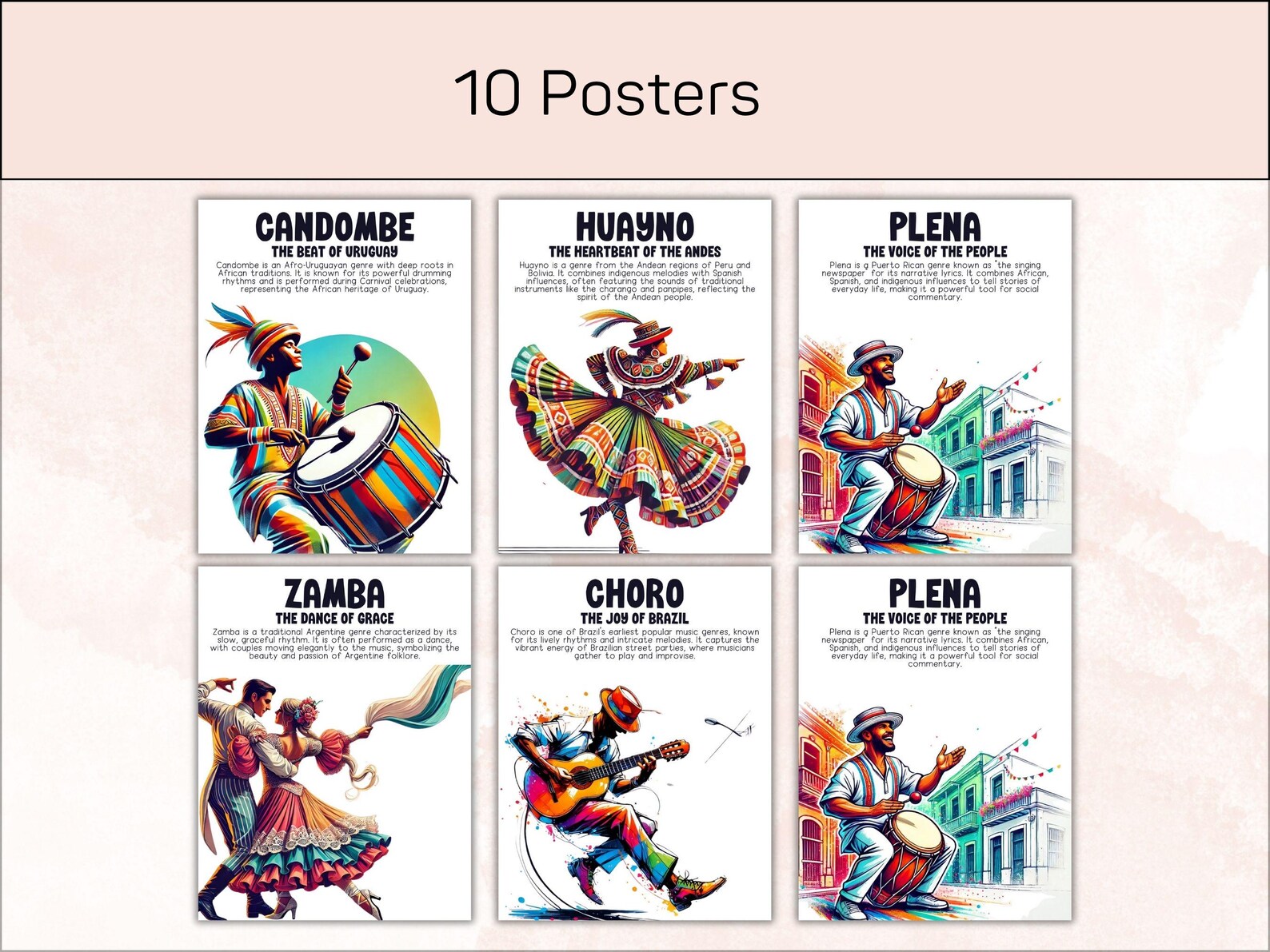 Hispanic Heritage Month Music Genres: 10 Dance Posters, Latin America ...