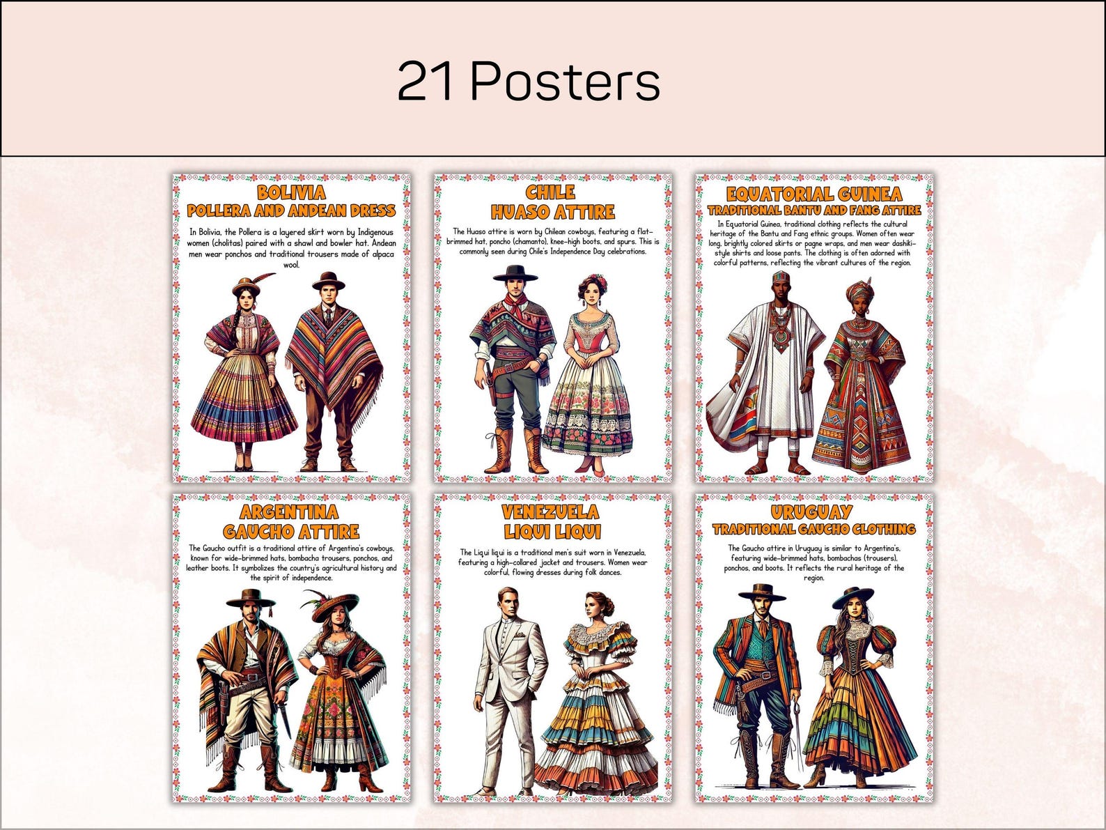 Hispanic Heritage Month Traditional Clothing Posters | 21 Latin ...