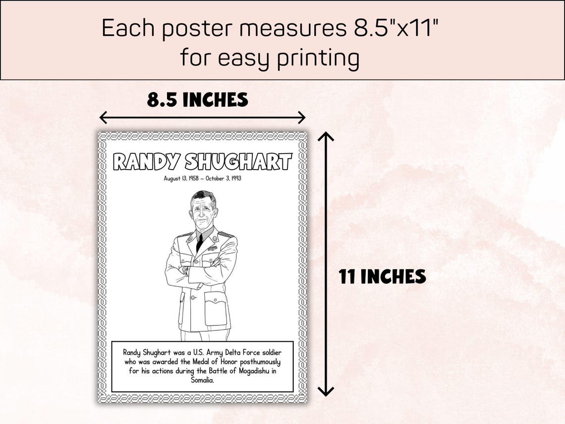 44 Famous Veterans Coloring Pages | Educational Activity & Fun Facts ...