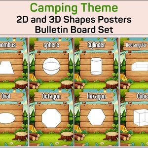 Camping Theme Classroom Decor 2D and 3D Shapes Posters Bulletin Board ...