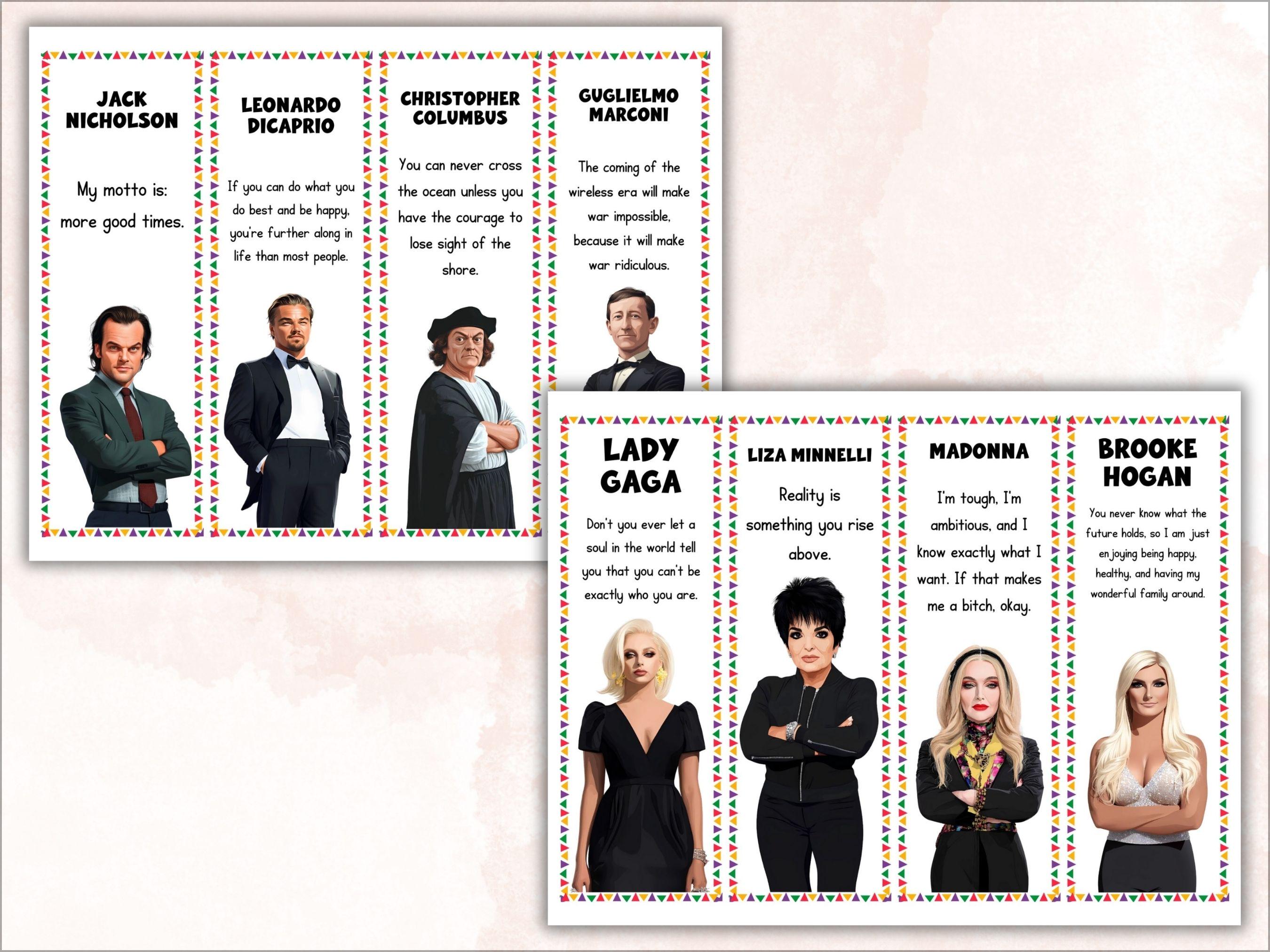 60 Famous Italian Americans Quote Bookmarks Italian American Heritage ...