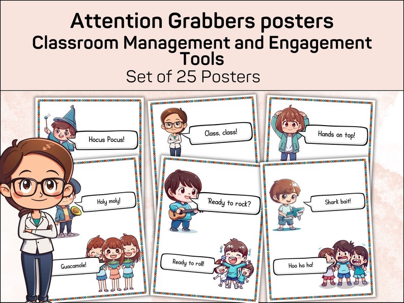 Attention Grabbers Posters Attention Getters Call & Response Classroom ...