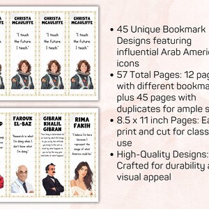 45 Famous Arab Americans Bookmarks, Arab American Heritage Month ...